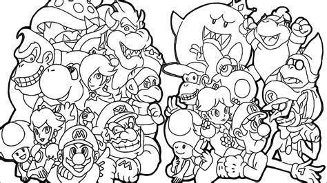 Mario Characters Coloring Pages Super