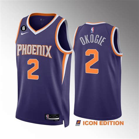 Josh Okogie 2022 23 Phoenix Suns Purple 2 Icon Edition Jersey Swingman