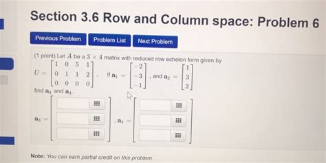 Solved Section 36 Row And Column Space Problem 6 Previous