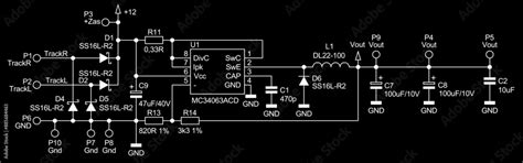 Schematic Diagram Of Electronic Device On Sheet Of Paper Vector Drawing Electrical Circuit With