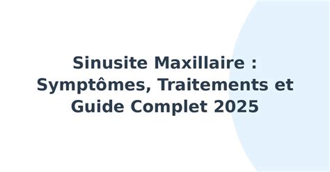 Sinusite Maxillaire Symptômes Traitements Et Guide Complet 2025 Lemedecin Fr Guide