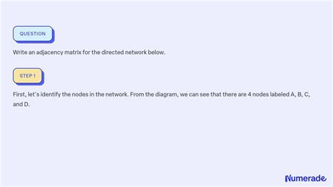Solvedwrite An Adjacency Matrix For The Directed Network Below