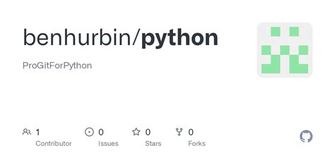 GitHub Benhurbin Python ProGitForPython