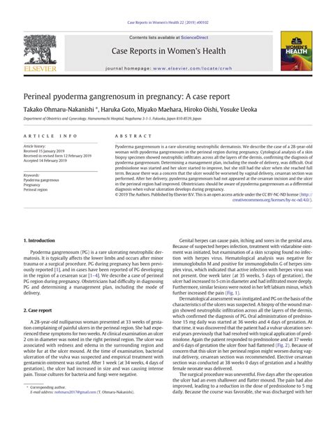 Pdf Perineal Pyoderma Gangrenosum In Pregnancy A Case Report