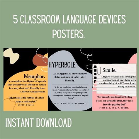 Language Devices Printable Poster English Literature Classroom Decor Educational Instant Language Devices Printable Poster English Literature Classroom Decor Educational Instant