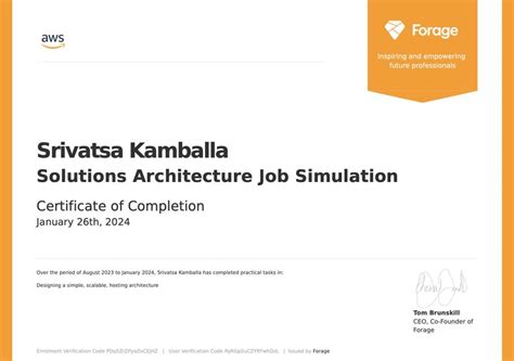 Completed A Solutions Architecture Job Simulation On Forage Srivatsa