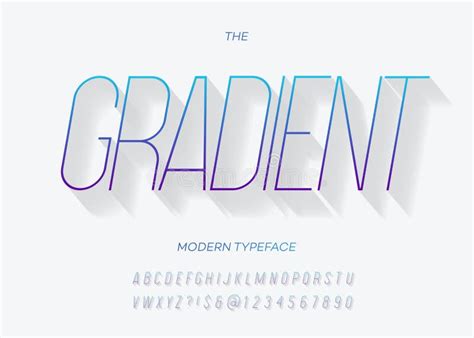 Vector Gradient Font Trendy Typography Stock Vector Illustration Of