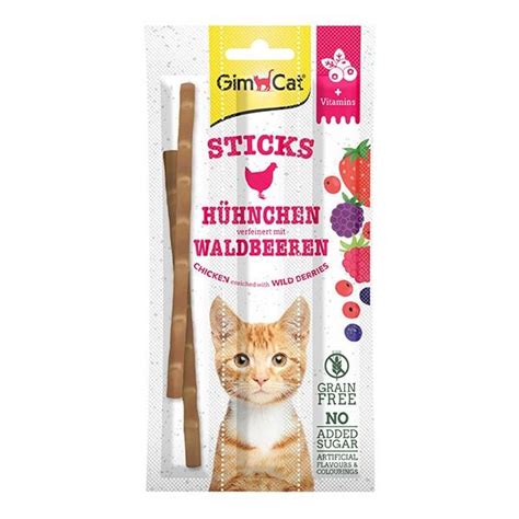 Gimcat Sticks Tavuk ve Yaban Mersinli Kedi Ödül Çubuğu gr lü