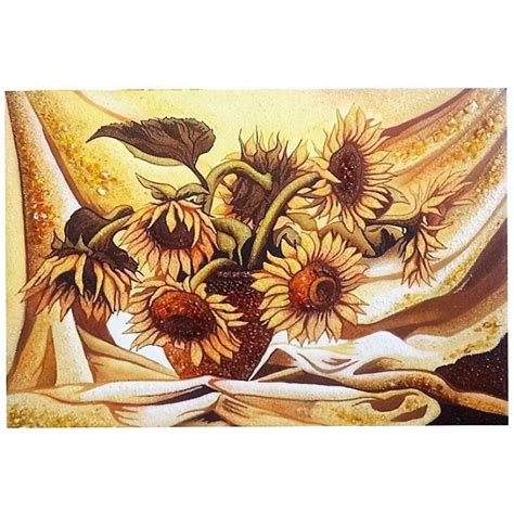 Картина з бурштину Соняшники 40x60 купити в інтернет магазині Exklusi