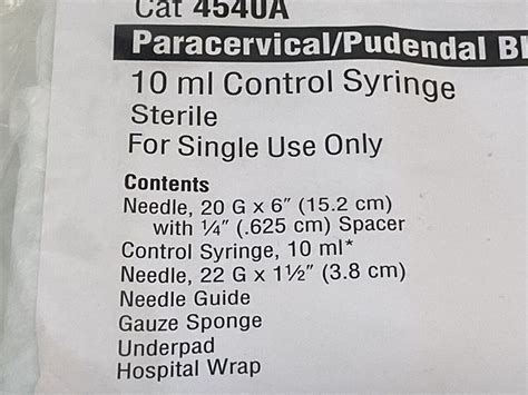 New Carefusion Paracervical Pudendal Block Tray 4540a Exp 2024 03 Y63 Paracervical Pudendal