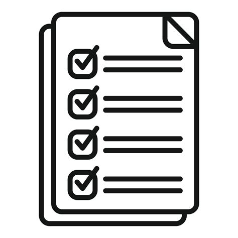 Work Task Icon Outline Vector Test Checklist Vector Art At Vecteezy