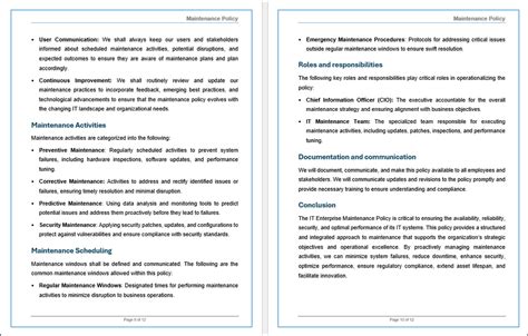 Cobit Bai03 Maintenance Policy Template It Governance Framework