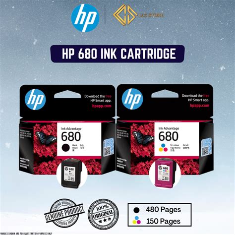 Hp 680 Ink Original Black And Colour Printer Cartridges Shopee Malaysia
