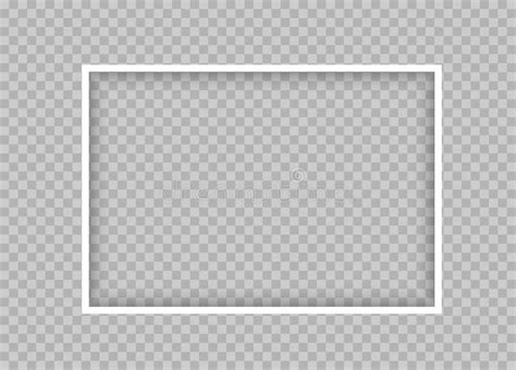 Marco Rectangular Fino Blanco Con La Sombra Ilustración Del Vector