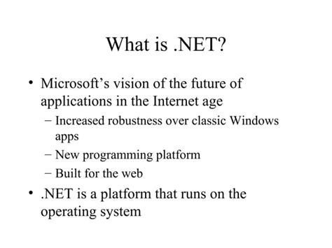 Introduction To Net Framework Ppt Programming Languages Computing