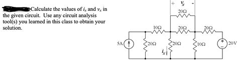 solved 200 calculate the values of iz and vx in the given