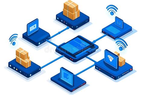 An Illustrated Diagram Of Digital Data Communication And Transfer Stock