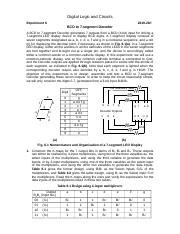 Expt06 BCD To 7 Segment Decoder Doc Digital Logic And Circuits Experiment 6 2019 20 I BCD To
