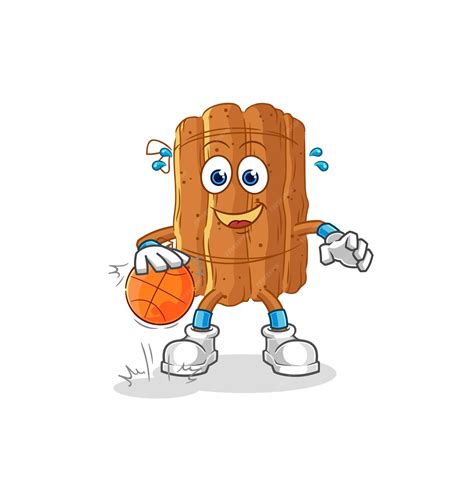 Premium Vector Cinnamon Dribble Basketball Character Cartoon Mascot