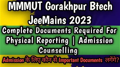Complete Documents Required For Physical Reporting And Admission For