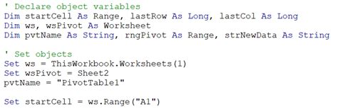 Excel Vba Dynamic Ranges In A Pivot Table Spreadsheet Vault