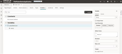 how to upload a file in vbcs using file picker
