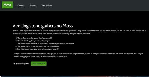 github maxbrooks114 moss client moss is a review platform for live
