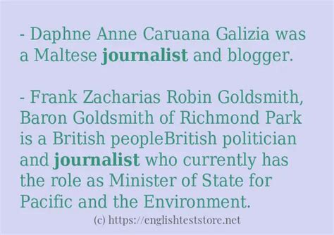 Journalist Some Example Sentences Englishteststore Blog