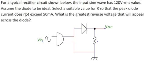 for a typical rectifier circuit shown below the input sine wave has
