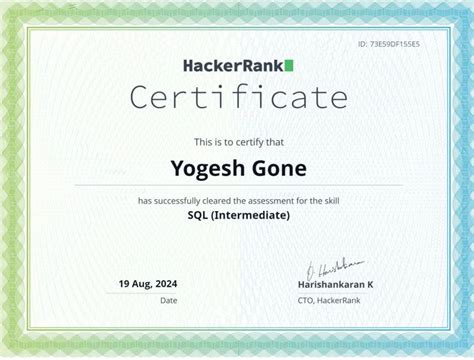 Yogesh Gone On Linkedin Sql Dataanalysis Hackerrank