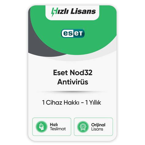 Eset Nod32 Antivirüs 1 Yıllık Hızlı Lisans