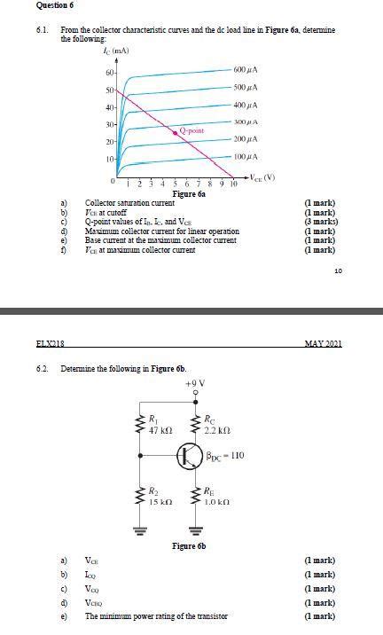 Solved Question 6 61 From The Collector Characteristic