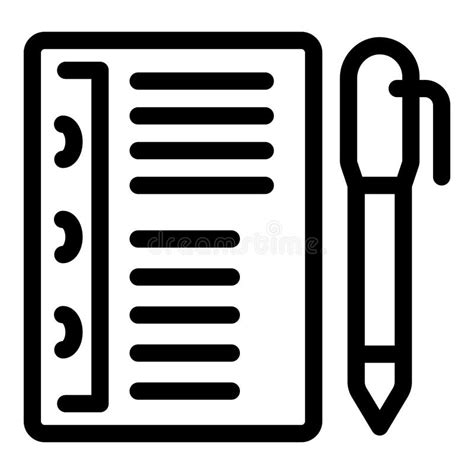 Notebook With Pen For Writing Taking Notes And Planning Stock Vector