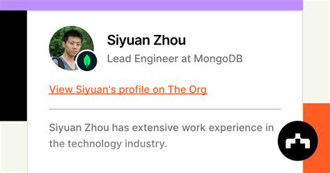 Siyuan Zhou Lead Engineer At Mongodb The Org