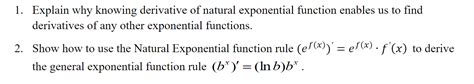 Solved Explain Why Knowing Derivative Of Natural Chegg