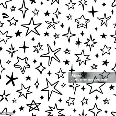 귀여운 별과 반짝반짝 벡터 매끄러운 패턴 손으로 그린 낙서 스타일 직물 포장 문구류 벽지 직물디자인 0명에 대한 스톡 벡터 아트 및 기타 이미지 Istock