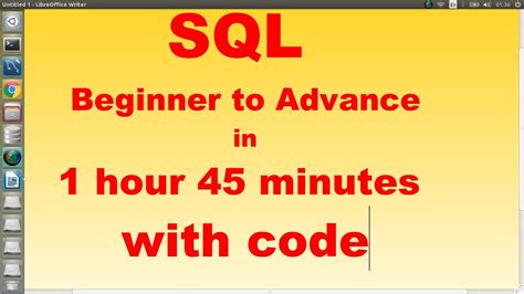 Sql Beginner To Advance In 1 Hour 45 Minutes With Code Youtube