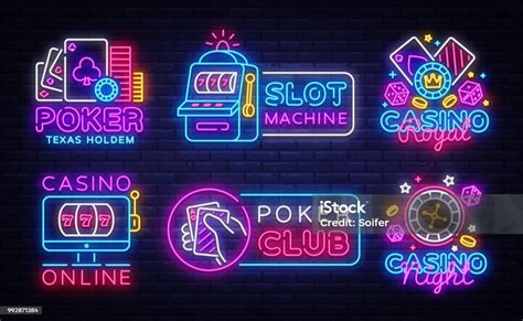큰 Colletion 네온 간판입니다 카지노 로고와 엠 블 럼 카지노 디자인 서식 파일 네온 사인 슬롯 머신 포커 네온 간판 배너 현대 동향 디자인 광고 밝은 야간 라이트