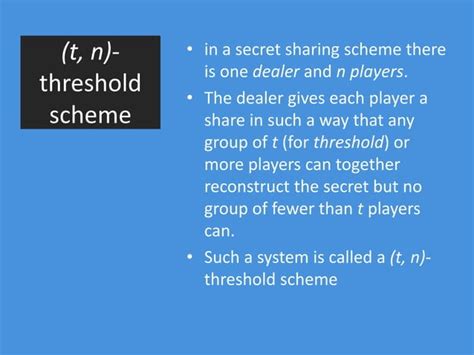 Secret Sharing Schemes Ppt