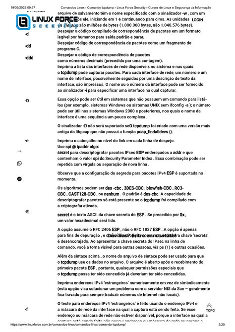 Tcp Dump Redes De Computadores