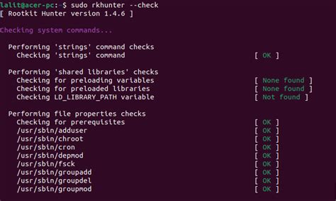how to install and use rkhunter on ubuntu linux