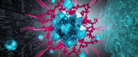 A Quantum Computing Core Floating In Cyberspace Illuminated In Vibrant Colors Premium Ai