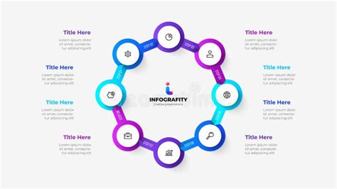 Vector Infographic Cycle Diagram With 8 Options Stock Illustration Illustration Of Connected