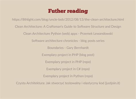 Clean Architecture In Python Speaker Deck