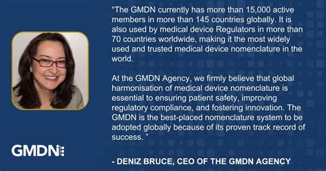 Gmdn Agency Global Medical Device Nomenclature Agency On Linkedin Our Ceo Deniz Bruce Has
