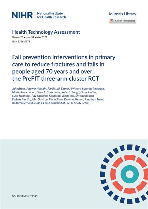 Pdf Fall Prevention Interventions In Primary Care To Reduce Fractures And Falls In People Aged