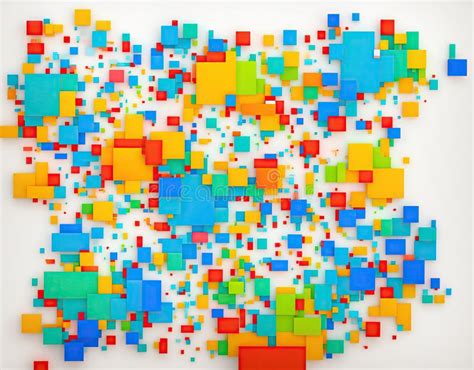 illustration of multi colored geometric shapes stock illustration