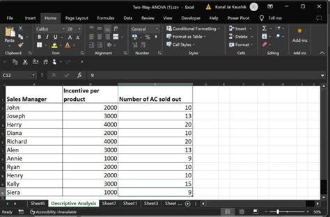 Excel 中的描述性统计 W3schools 教程