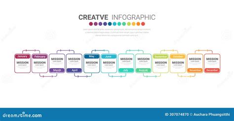Infographics Element Design For All Month Months Can Be Used For Business Workflow Process
