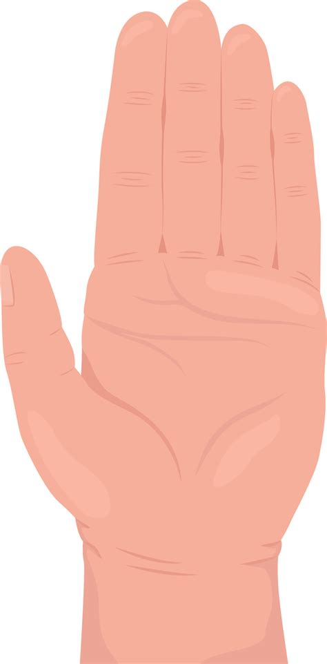 Restriction Semi Flat Color Vector Hand Gesture Editable Pose Human Body Part On White Raise